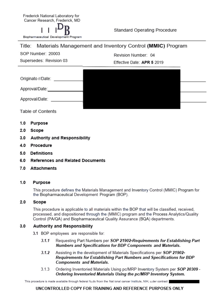 Materials MGMT and Inventory Control (MMIC) Program | PDF | Inventory ...