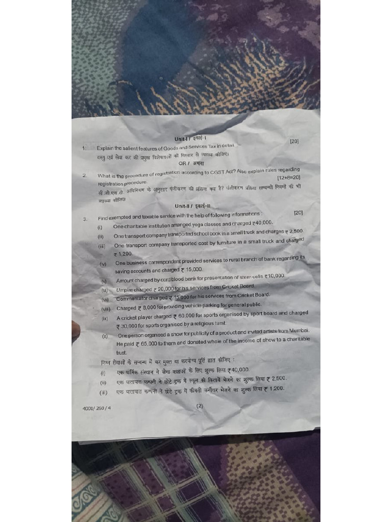 GST Paper Last Year Mcom | PDF