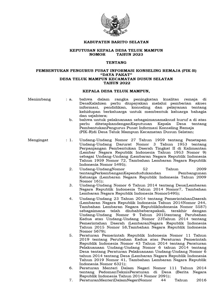 SK Pik-R Teluk Mampun | PDF