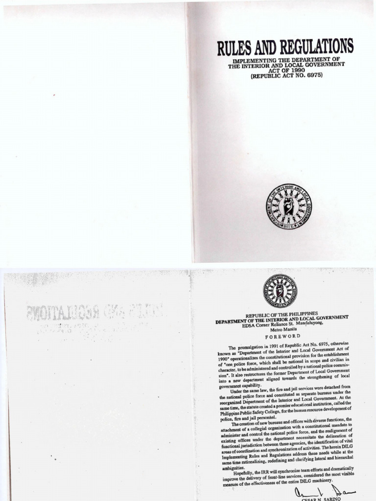 IRR of RA 6975 | PDF