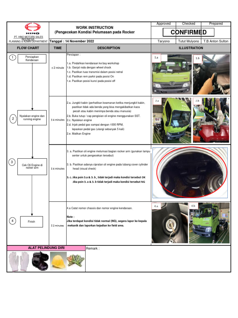 SOP Pengecekan Rocker Arm | PDF
