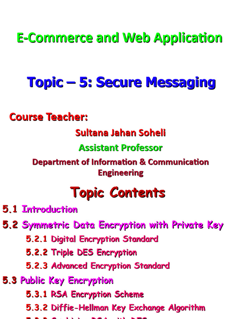 Chapter 5 Secure Messaging Pdf Cryptography Public Key Cryptography