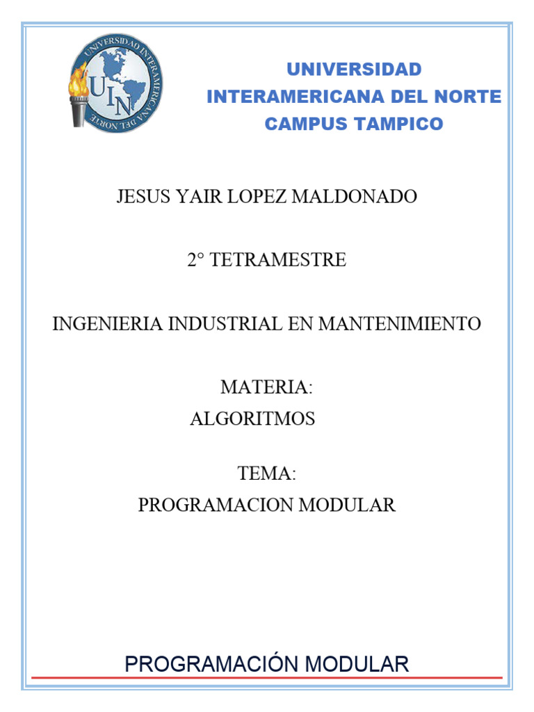 Programacion Modular | PDF | Programacion Modular | Matemáticas Aplicadas