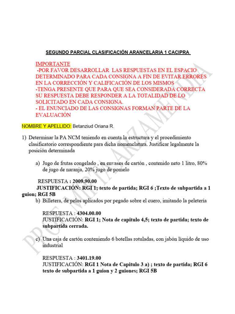 Segundo Parcial Cacipra Clasi 1 Dist 1-2023 | PDF