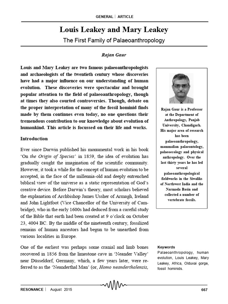 Louis and Mary Leakey: Pioneers of Evolution | PDF | Paleoanthropology ...