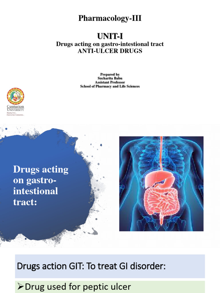 Pharmacology of Antiulcer Drugs | PDF | Gastroesophageal Reflux Disease ...