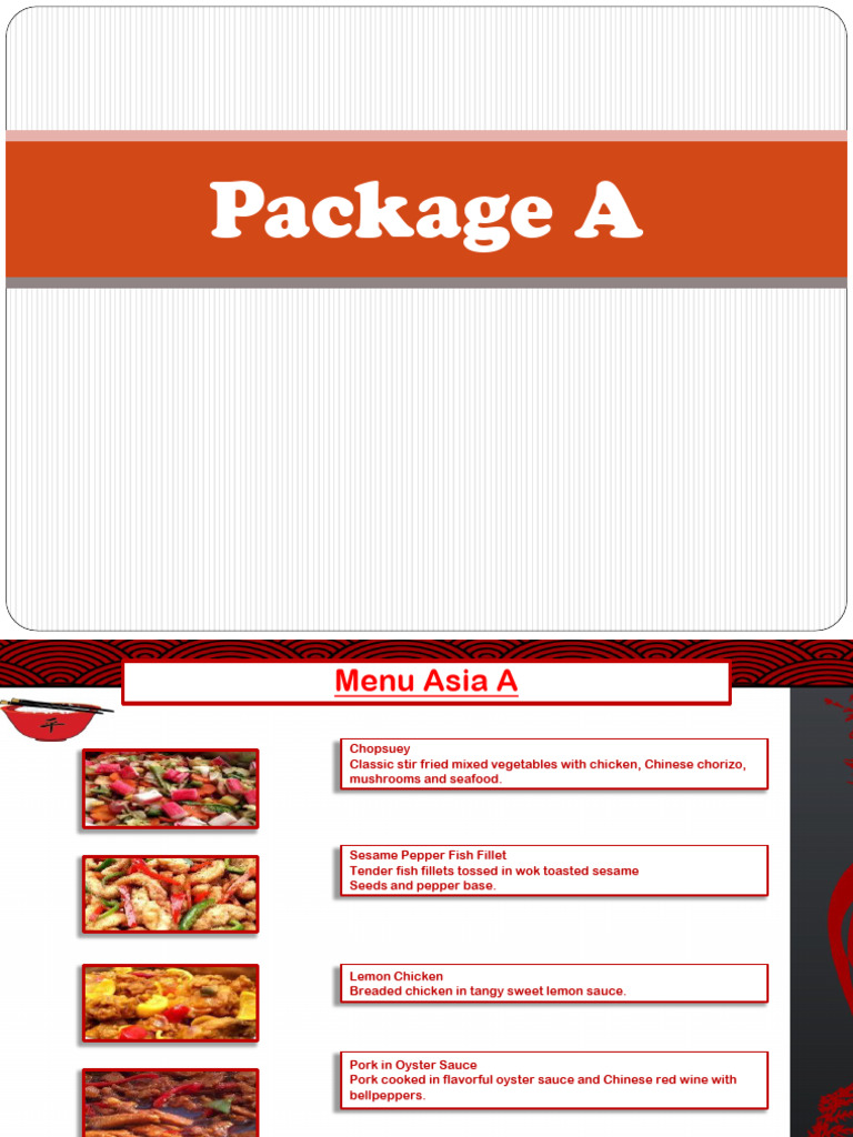 Menu Packages | PDF | Sauce | Tomato Sauce