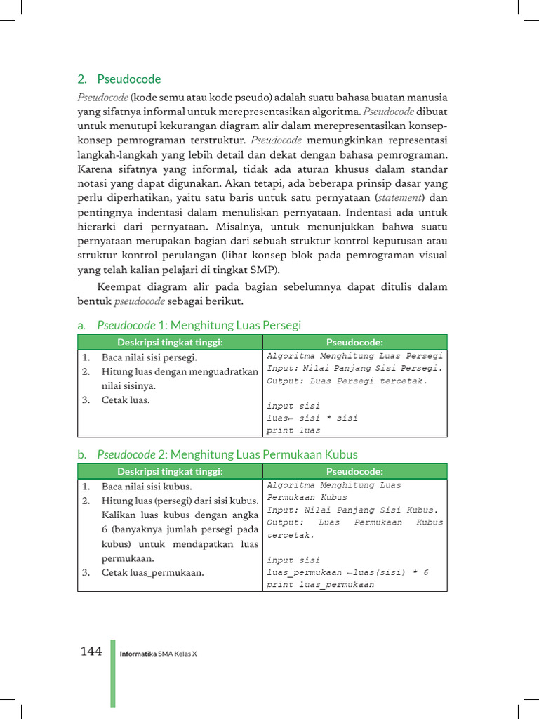 2023-01-16 Membuat Pseudocode dan Deskripsi Tingkat Tinggi | PDF