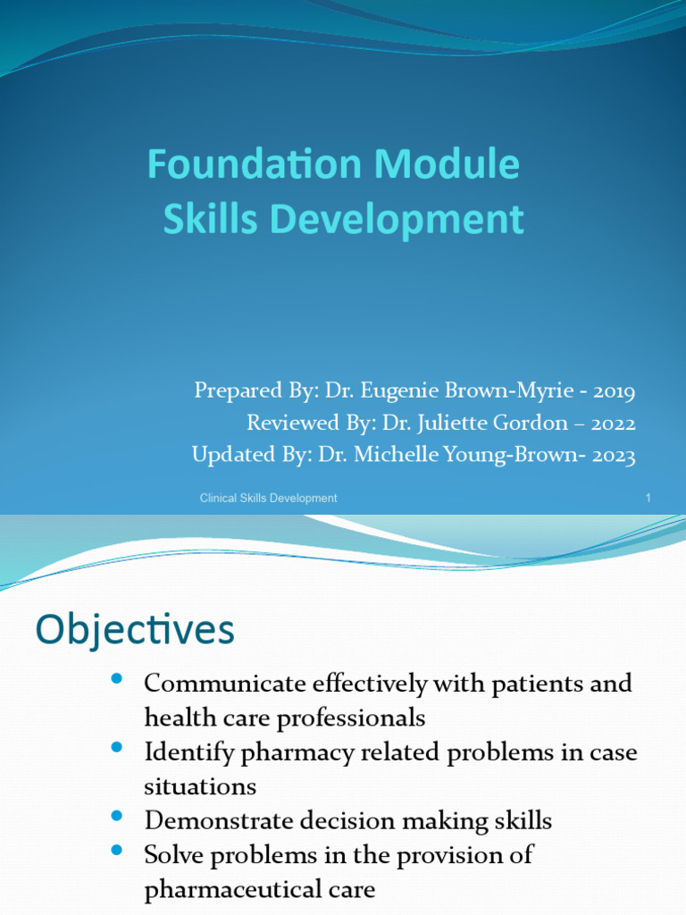 Skills Development - Foundation Module - October 2023 | PDF | Pharmacy ...