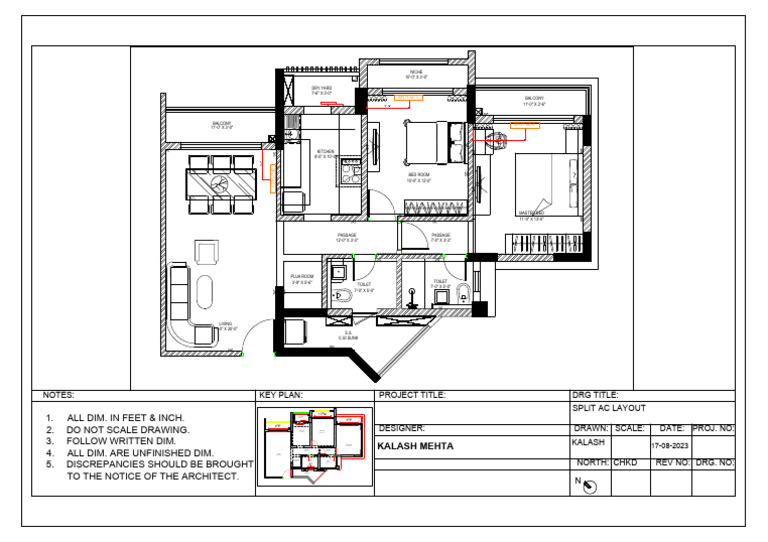 Split AC Layout Design Plan | PDF