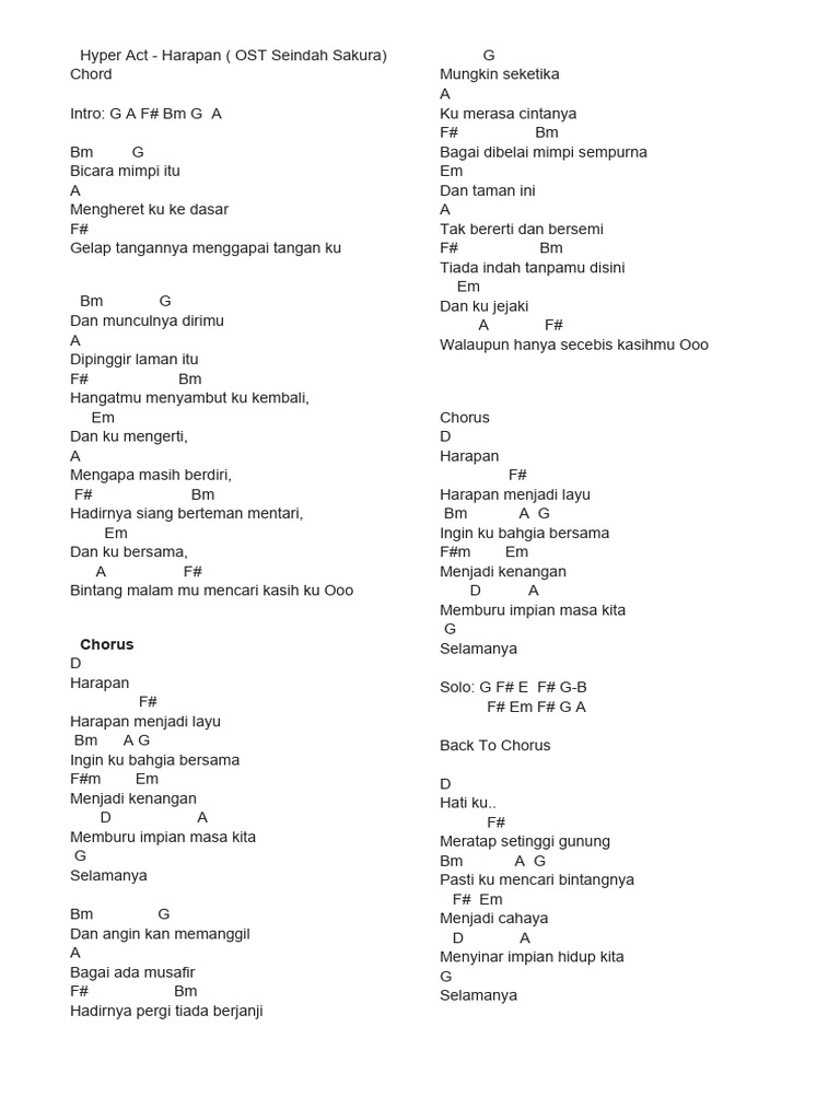 Hyper Act - Harapan | PDF