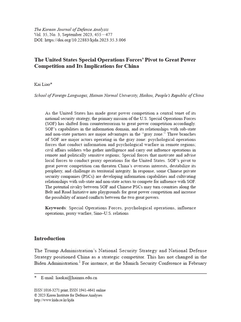 US-China SOF Competition Analysis | PDF | Abu Musab Al Zarqawi | United ...