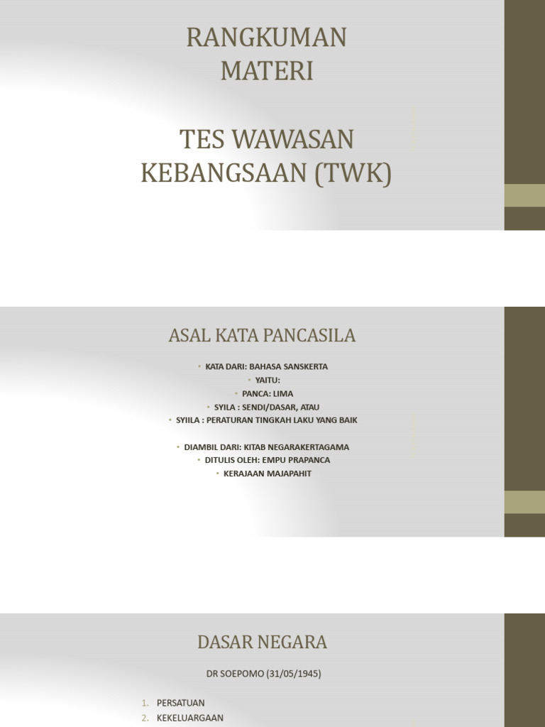 Rangkuman Materi TWK | PDF