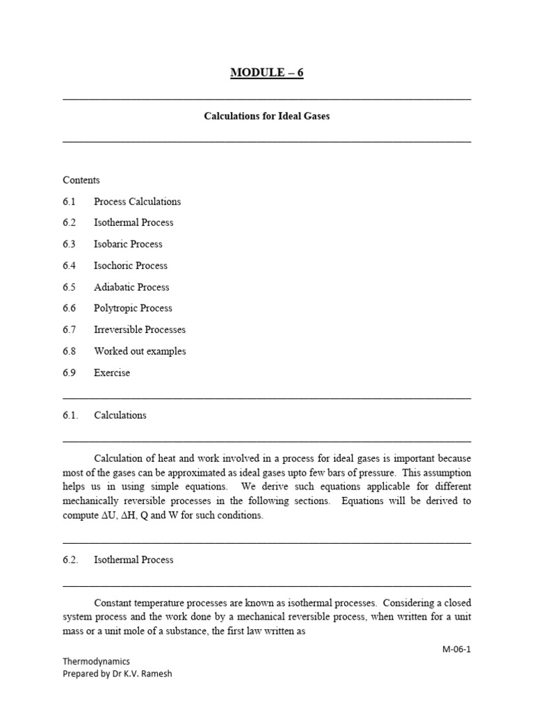 Ideal Gas Cycle Calculations | PDF | Heat | Gases