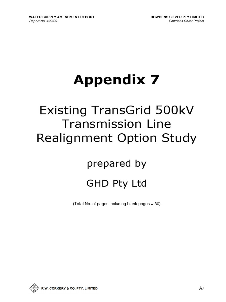 TransGrid 500kV Line Realignment Study | PDF | Electric Power Transmission