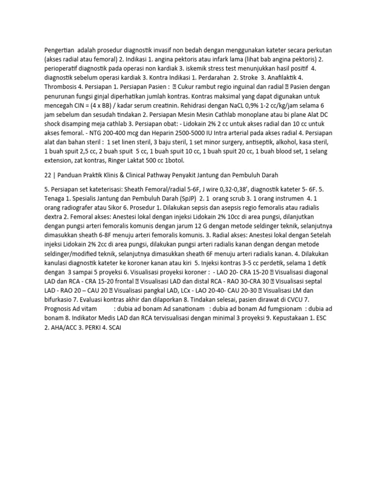 Angiografi Koroner Perkutan (Coronary Angiography) | PDF