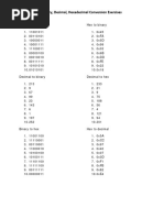 Binary, Decimal, Hex Conversion Table | PDF