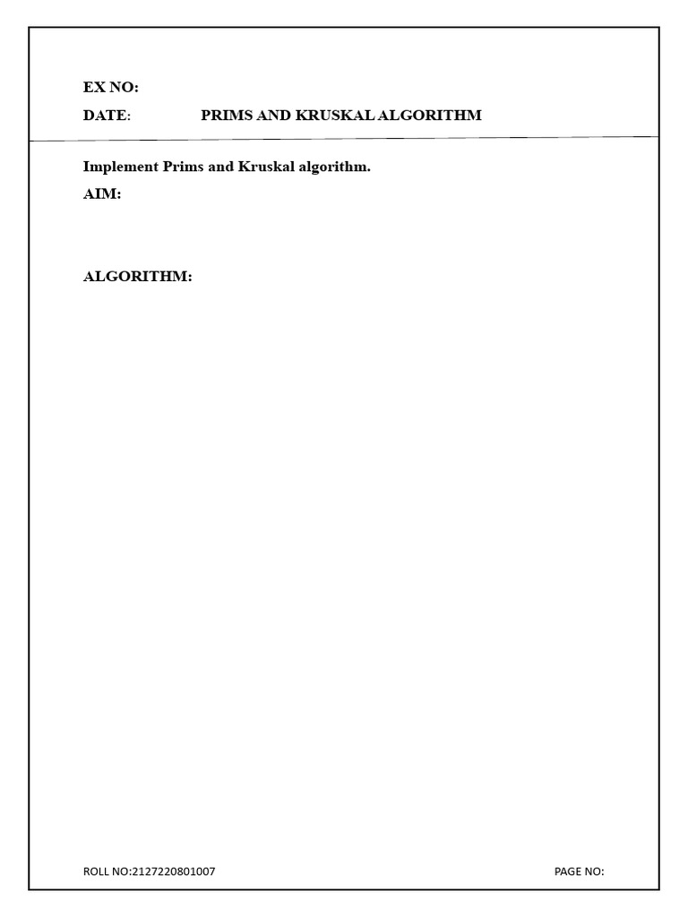 Prims and Kruskal | PDF