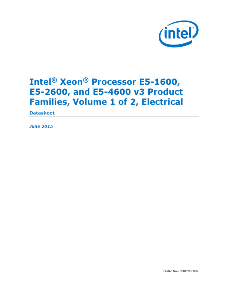xeon-e5-v3-datasheet-vol-1 | PDF | Central Processing Unit | Cpu Cache