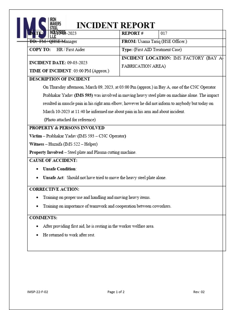 Incident Report | PDF