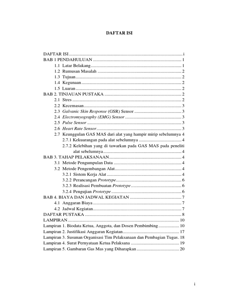 Proposal - GAS MAS (GELANG ANTI STRES DAN CEMAS) ALAT DETEKSI DINI BERBASIS ANDROID BERDASARKAN ...