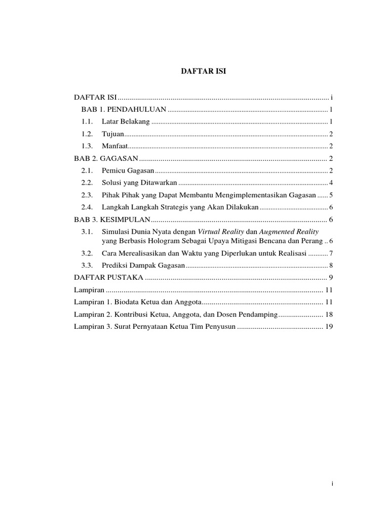 Proposal - Simulasi Dunia Nyata Dengan Virtual Reality Dan Augmented Reality Yang Berbasis ...
