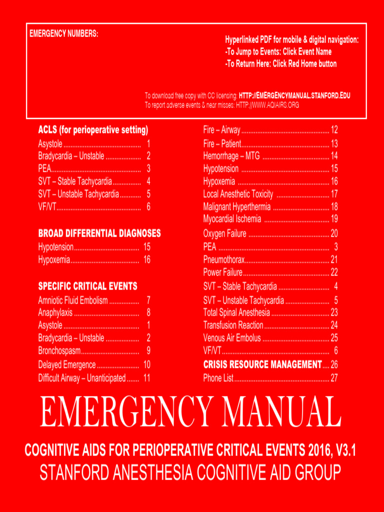 Stanford Emergency Manual | PDF | Cardiopulmonary Resuscitation | Cardiology