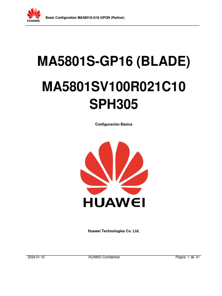 Configuración MA5801S-G16 GPON Básica | PDF | Dirección IP | Interfaz ...