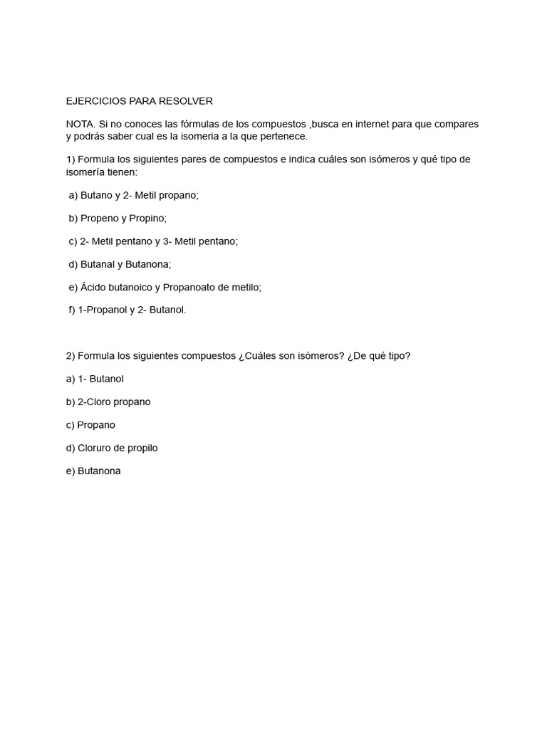 Ejercicios Para Resolver | PDF