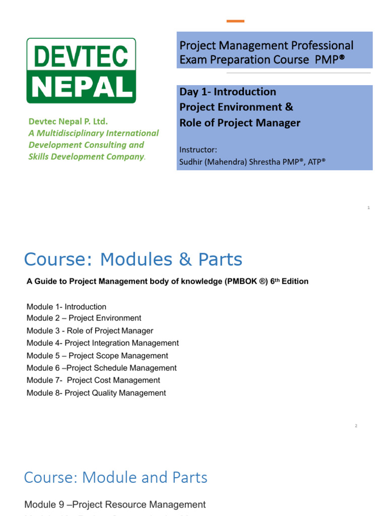 Day 1 Introduction, Project Environment & Role of Project Manager (1) - Read-Only (53) - Read ...