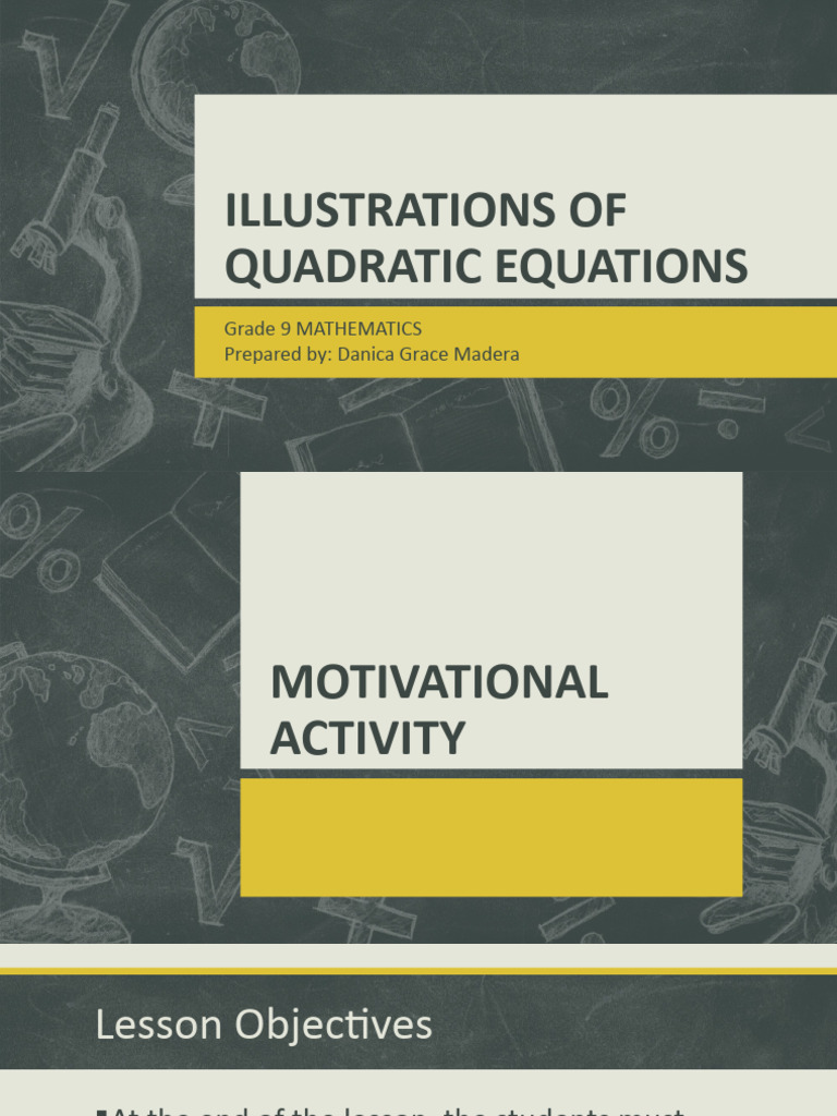 ILLUSTRATIONS OF QUADRATIC EQUATIONS | PDF | Variable (Mathematics ...