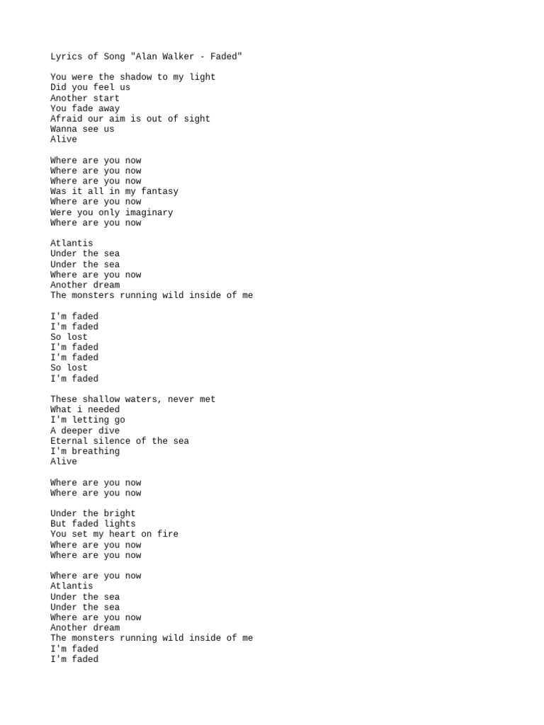 Alan Walker - Faded | PDF