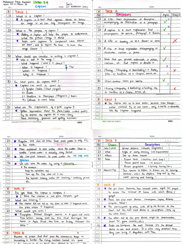 Xii-F Fauzi - Ukbm 3.4 Caption English | PDF
