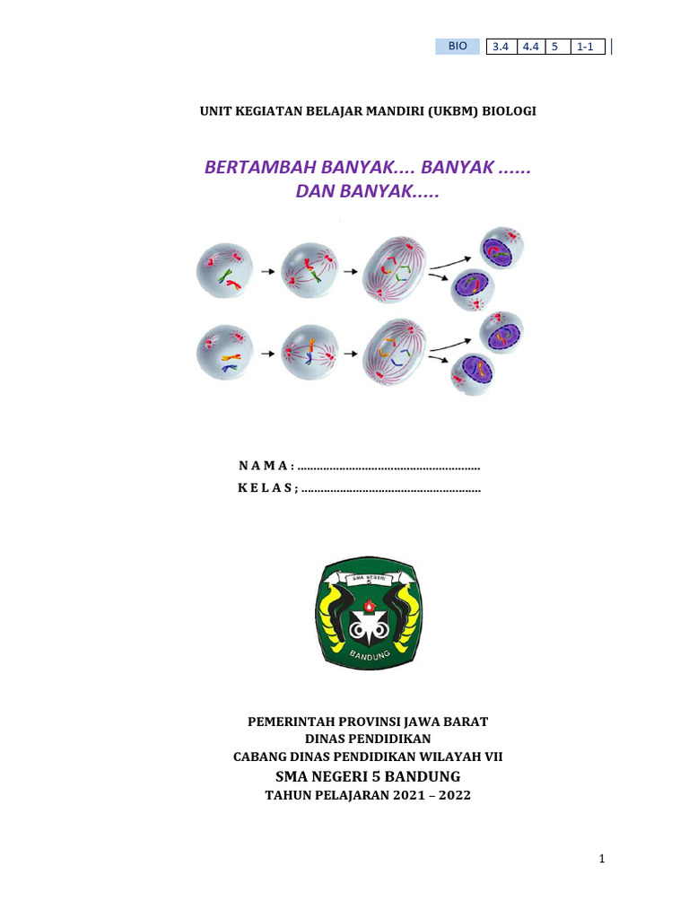 UKBM Pembelahan Sel | PDF