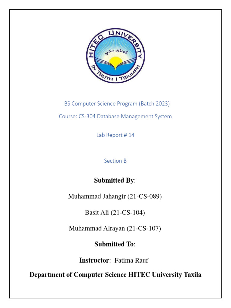 SQL Lab Report: Database Management Tasks | PDF