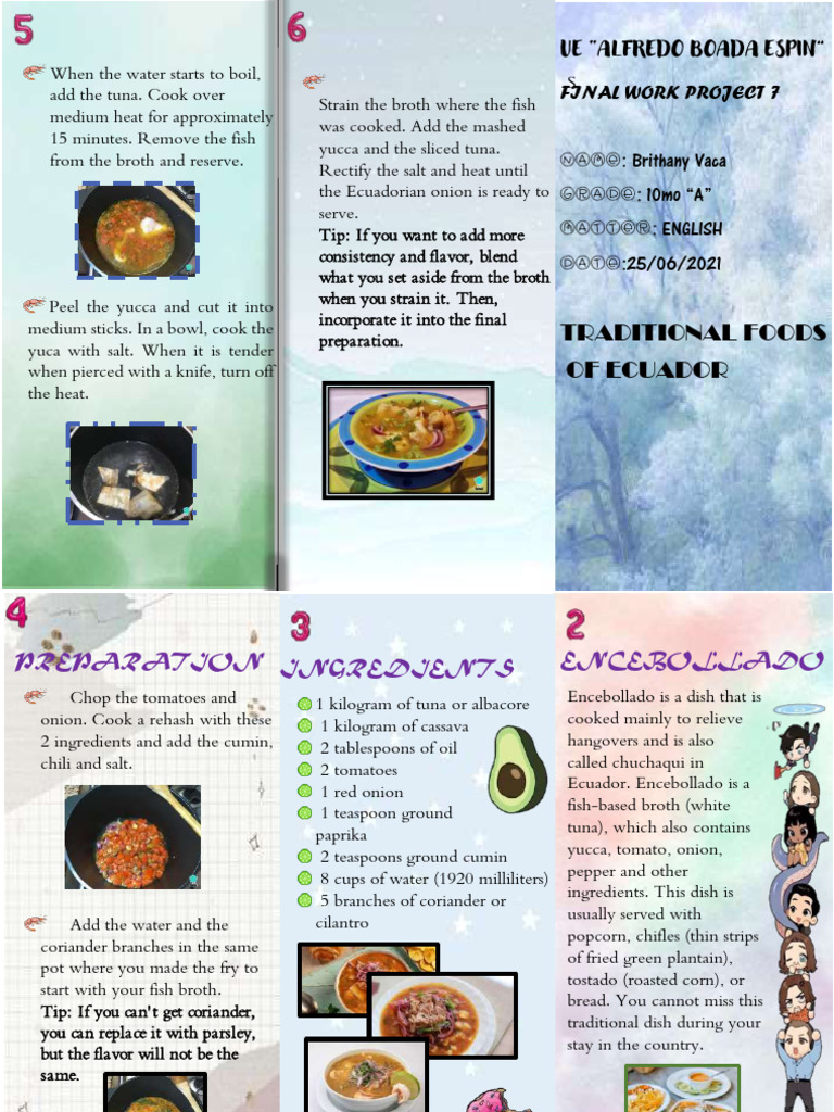 Triptico Ingles | PDF | Coriander | North American Cuisine