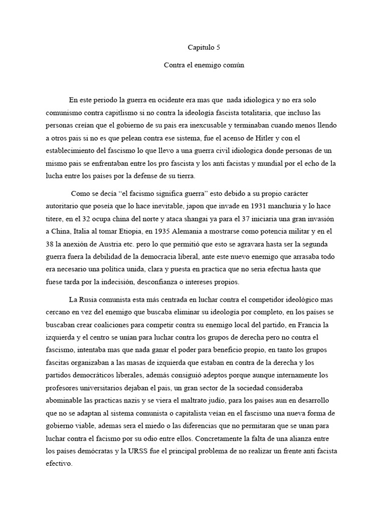 Capitulo 5 resumen Historia minima de Estados Unidos Erica Pani | PDF | Fascismo | Alemania nazi