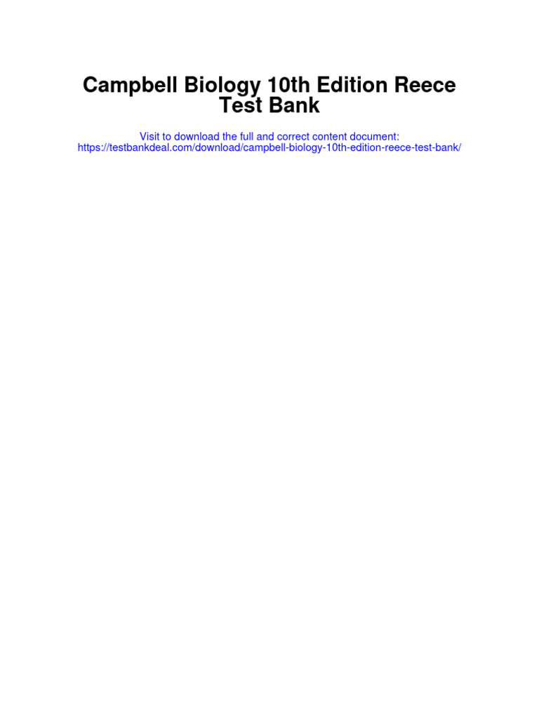 Instant Download Campbell Biology 10th Edition Reece Test Bank PDF Full ...