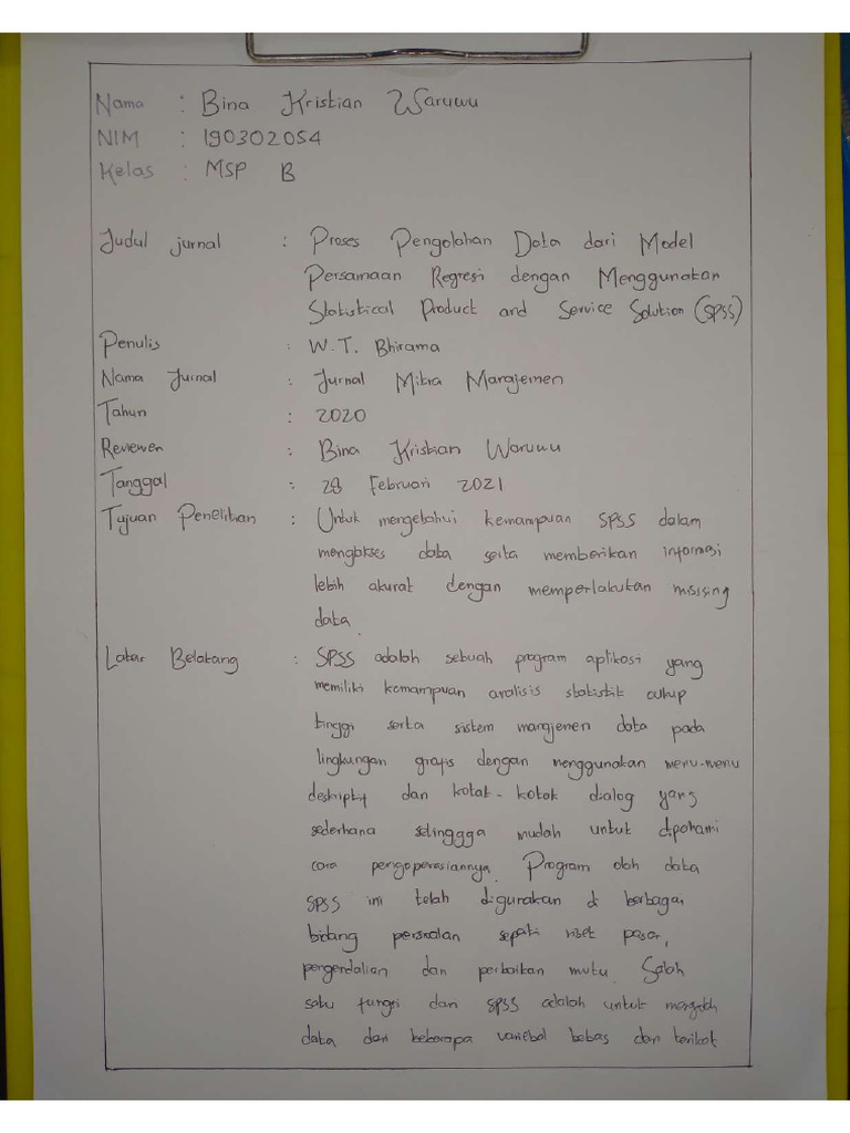 Review Jurnal Rancob 1 Bina Kristian Waruwu | PDF