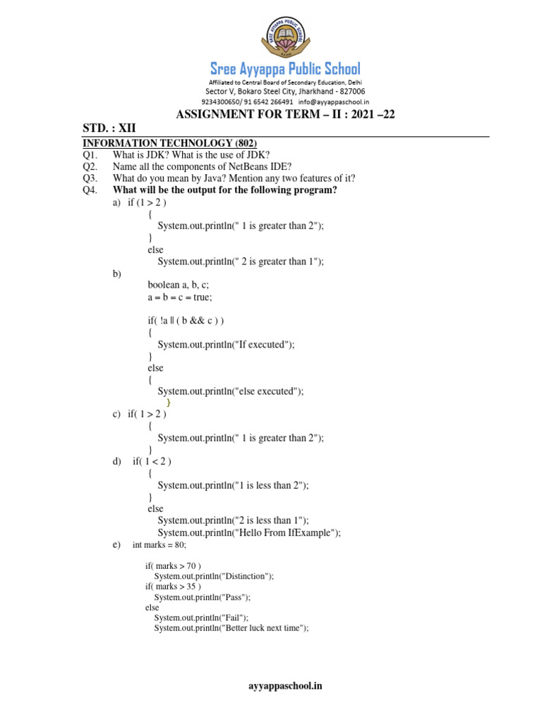xii-2021-22-t2-assign-it | PDF | Programming Paradigms | Computer Engineering