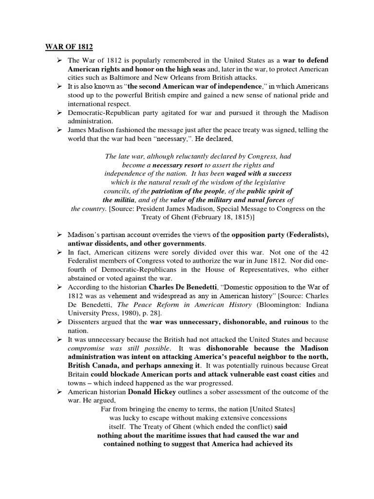 Causes of War of 1812 | PDF | War Of 1812 | Tecumseh