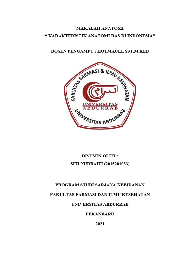 Makalah Karakteristik Anatomi Ras Di Indonesia - Siti Nurbaiti | PDF