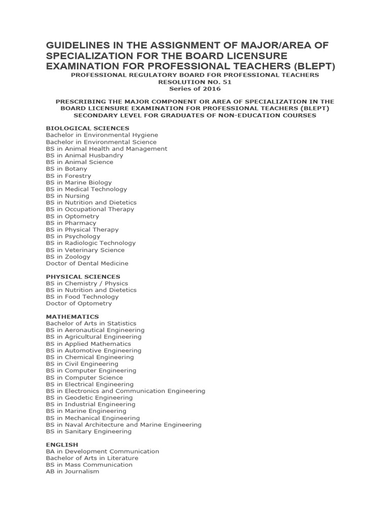 Guidelines in The Assignment of Major | PDF | Bachelor's Degree ...