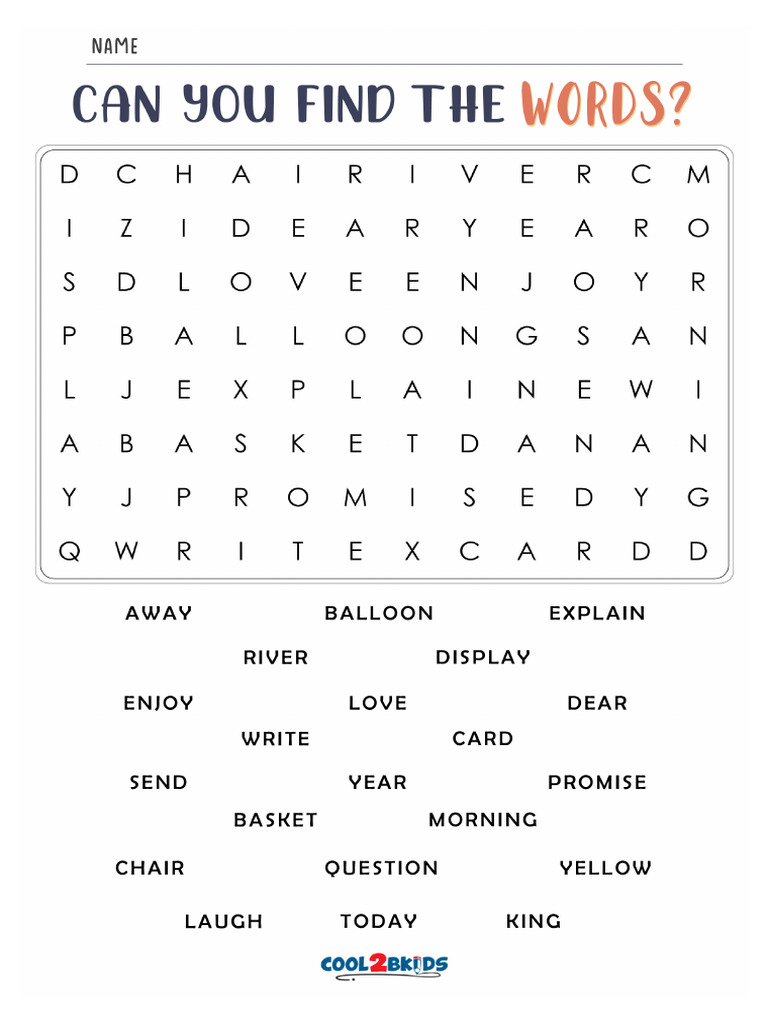 2nd Grade Word Search Printable | PDF