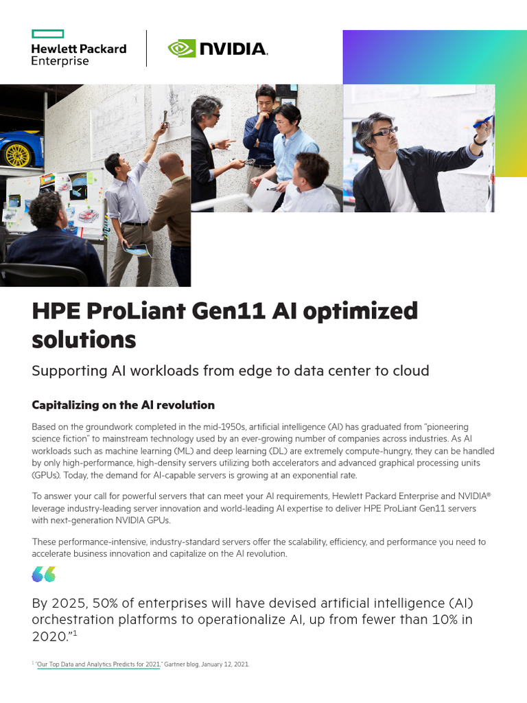 Hpe Proliant Gen11 Ai | PDF | Graphics Processing Unit | Artificial Intelligence
