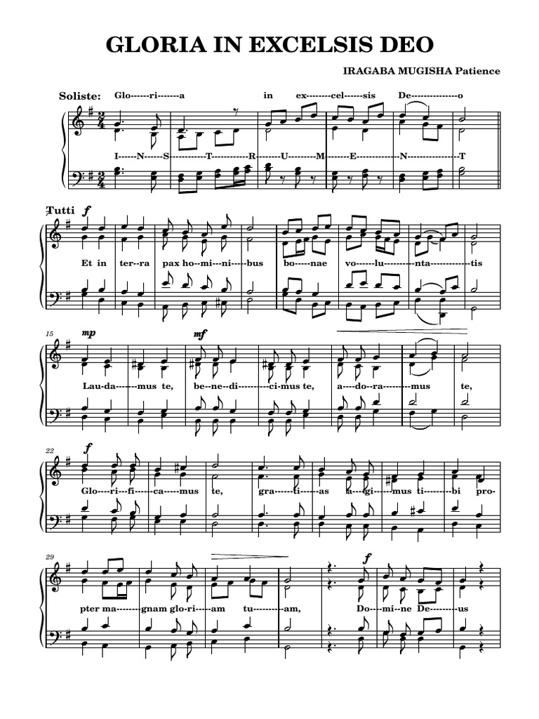 Gloria in Excelsis Deo | PDF | Mass (Liturgy) | Latin Language Songs