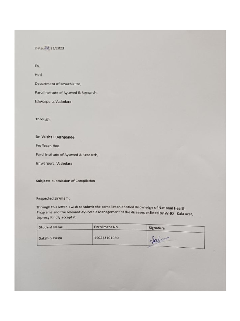 Sakshi Saxena Roll No 80 National Health Programme Kala Azar and Leprosy | PDF