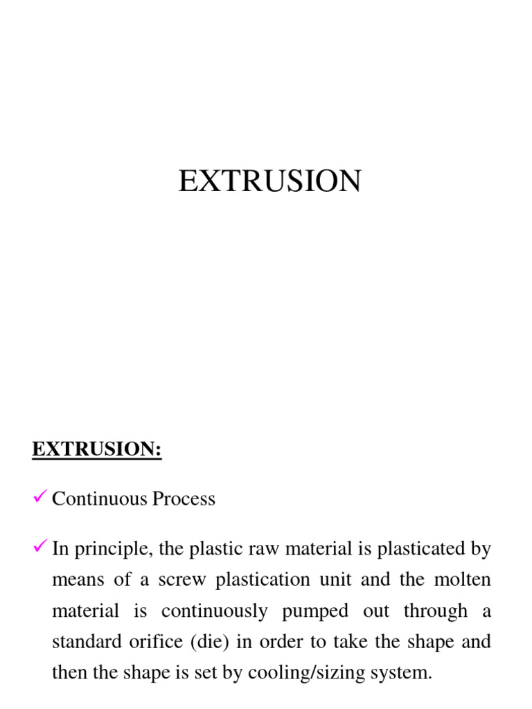 Extrusion Unit-2 Part 1 | PDF