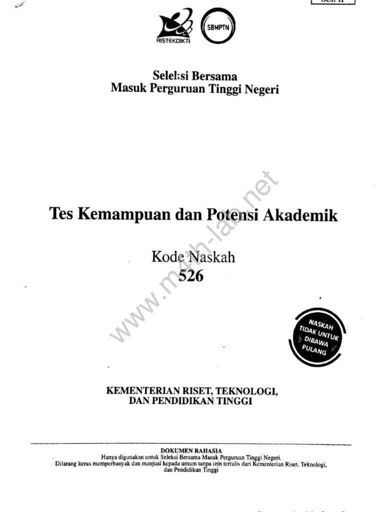 Soal TKPA 2018 Kode 526 | PDF