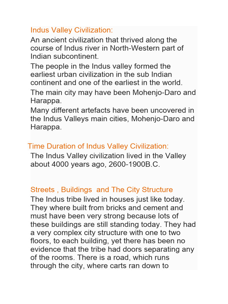 Indus Valley Civilization | PDF | Pottery